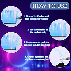 Halloween Neon Color Eyelash Extensions Halloween Party Makeup Eyelashes UV Curl Mix Colored Lash Extension Glow in The Dark Lash Extensions, Mix Color (Multicolored,15-20 mm)