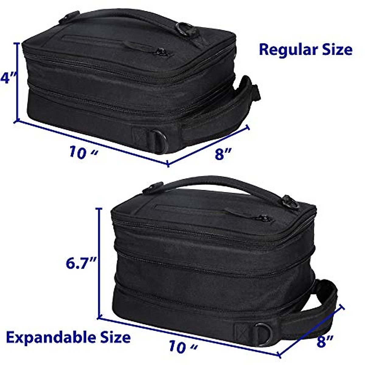 MIER Insulated Lunch Box Bag Expandable Lunch Pack for Men, Women, Kids, Black
