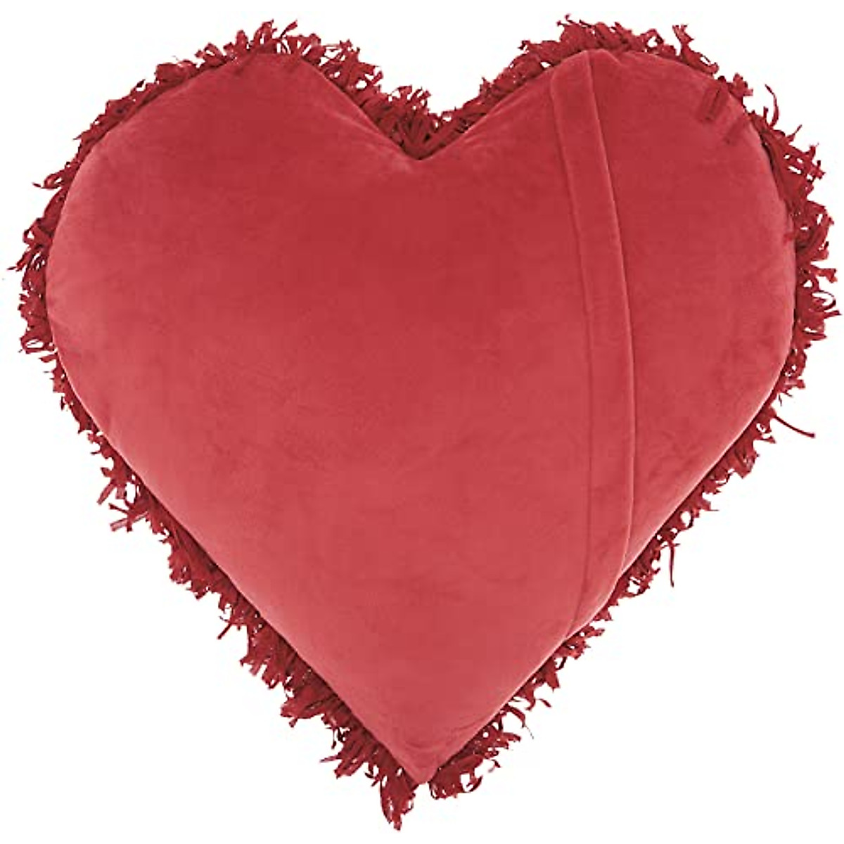 Mina Victory Shag Frame Heart Deep Red 18" x 18" Throw Pillow