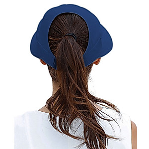 HINDAWI Sun Hat Sun Hats for Women Wide Brim Packable UV Protection Visor Floppy Womens Beach Summer Cap Navy