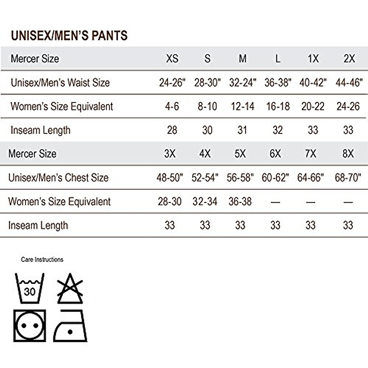 Mercer Culinary M60030BFPL Millennia Men's Black Cook Pants with White Fine Pinstripe, Large