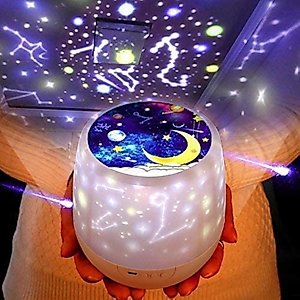 LUCKKID Night Lights for Kids Multifunctional Night Light Star Projector Lamp for Decorating Birthdays, Christmas, and Other Parties, Best Gift for a Baby’s Bedroom, 5 Sets of Film
