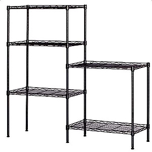 5-Shelf Highly Durable Shelving Storage Metal Organizer Wire Rack with Adjustable Shelves for Kitchen Closet Living Room No Tools Required for Assembly with a Weight Capacity of 550 lbs