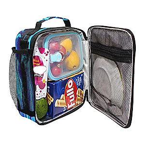 Fire Dragon Kids Lunch Bags for Girls Boys Insulated Lunch Box Thermal Lunchbox Tote Bag with Adjustable Strap Leakproof Durable Lunch Cooler for Children Women School Work