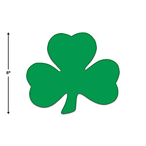 Beistle Printed Shamrock Cutouts 60 Piece, 5", Green