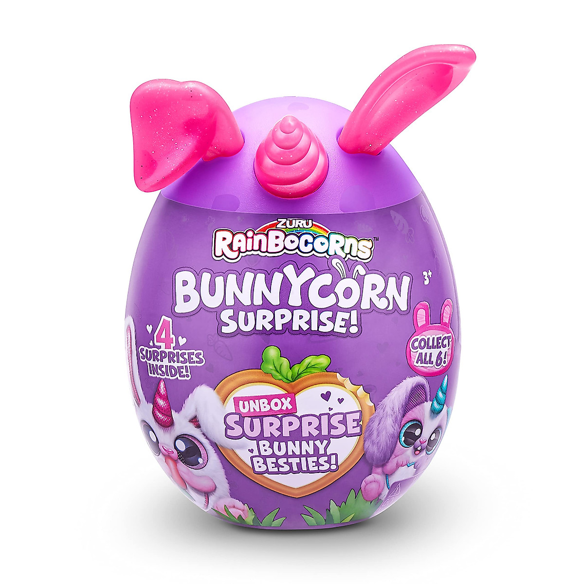 Rainbocorns Bunnycorn Surprise by ZURU (2 Pack) Collectible Plush Stuffed Animal, Surprise Eggs, Stickers, Ages 3+ for Girls & Children (Random)