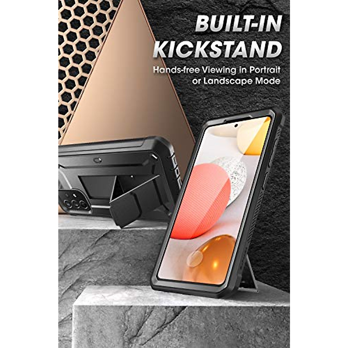 SUPCASE Unicorn Beetle Pro Series Designed for Samsung Galaxy A52 4G/5G (2021) Case, Full-Body Rugged Holster & Kickstand Case with Built-in Screen Protector for Galaxy A52s (Black)