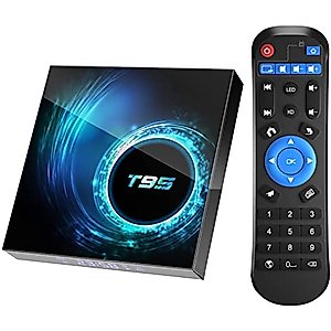 Android TV Box 10.0, 2GB RAM/16GB ROM Allwinnner H616 Quad-Core Smart Android Box T95,Support 6K,3D,2.4G/5G Dual WiFi,HDMI 2.0,H.265 Stream Media Box with Bluetooth 5.0