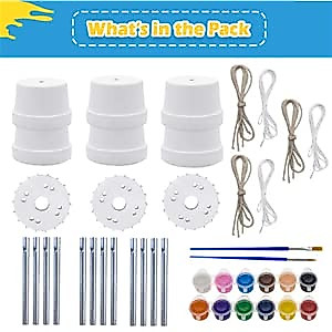 3-Pack Make A Wind Chime Kits - Arts & Crafts Construct & Paint Wind Powered Musical Chime DIY Gift for Kids, Boys & Girls