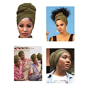 Harewom 3PCS Head Wraps for Black Women Turban Headwraps Stretchy African Hair Wraps Soft Jersey Head Scarf Tie Headbands Pack