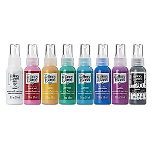 Gallery Glass Jewel Tones PROMOGGJL22 Stained Kit, 8 Piece Glass Paint Set for DIY Arts and Crafts, Perfect for Beginners and Artists