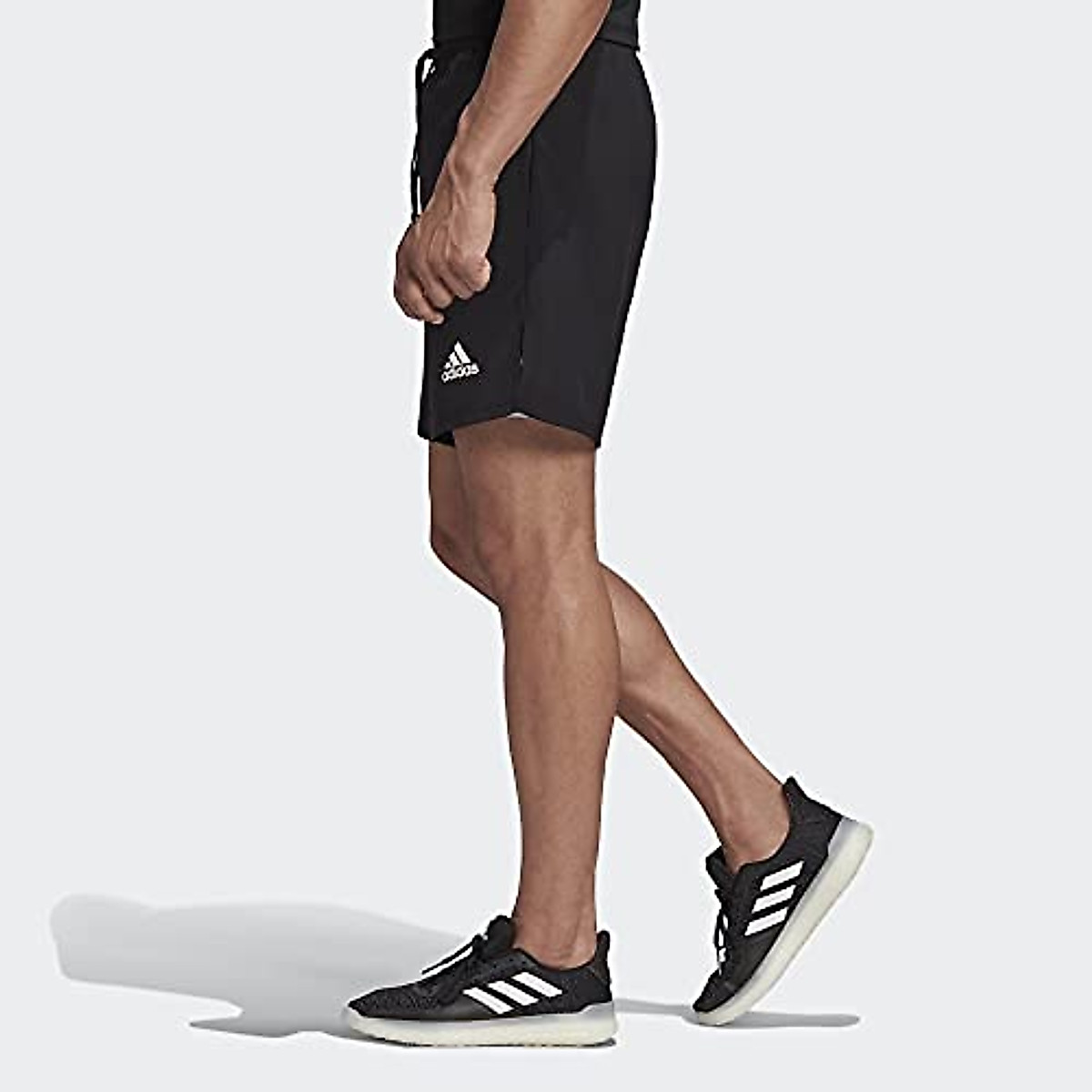 adidas mens Activated Tech Shorts Black/White Small