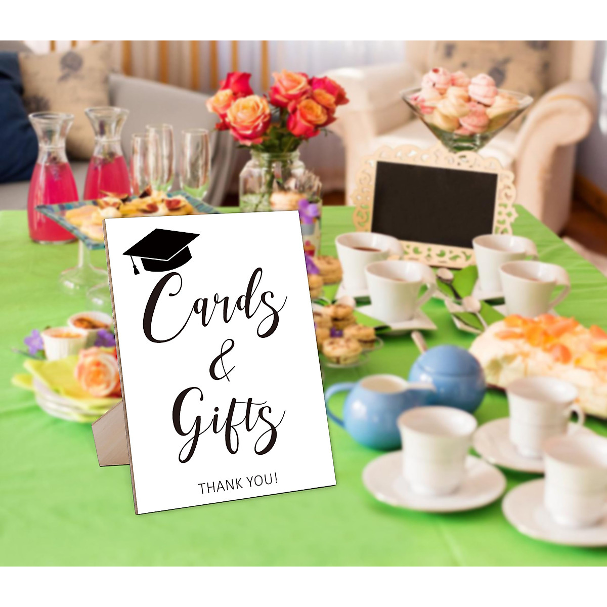 Gifts and Cards Sign with Stand,Modern Graduation Sign,Graduation Decorations Class of 2024,Table Toppers,Artwork Home Shelf Wall Decoration,Graduation Party Supplies Favors Gifts,Farewell Gift,2