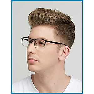 GUDVUE Blue Light Glasses for Men Rectangle Computer Glasses Gaming Eyeglasses, Black/Crystal PRO
