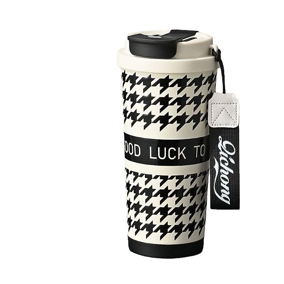 Coffee mug, Coffee Travel Mug +gift box,18 OZ stainless steel+ceramic tumbler, portable travel mug, Double drinking mouth, straight Drink +Straw, best wedding, anniversary, birthday gift