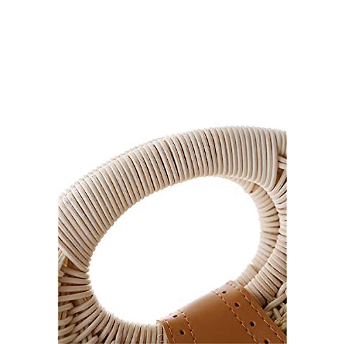 Women's Shell Shape Straw Bag Rattan Beach Tote Summer Straw Tote Bag (Brown,One Size)