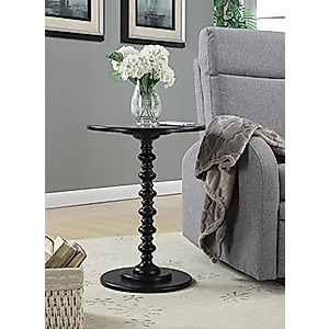 Convenience Concepts Palm Beach Spindle Table, Black, 17.75 in x 17.75 in x 24 in
