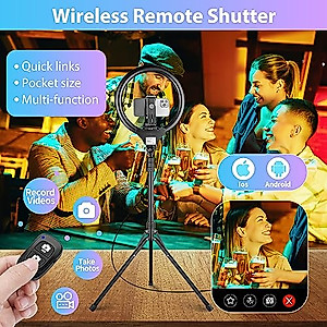 Sensyne 12" Ring Light with 62" Extendable Tripod Stand, LED Circle Light with RGB Modes for Selfies/Live Stream/Video Recording/TikTok/Photography