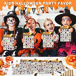 Officygnet Halloween Bingo Game Card for Kids/Adults, 40 Players for Halloween Party Cards Game, Family Activities, School Classroom Games, Trick or Treating, Halloween Party Favors Supplies