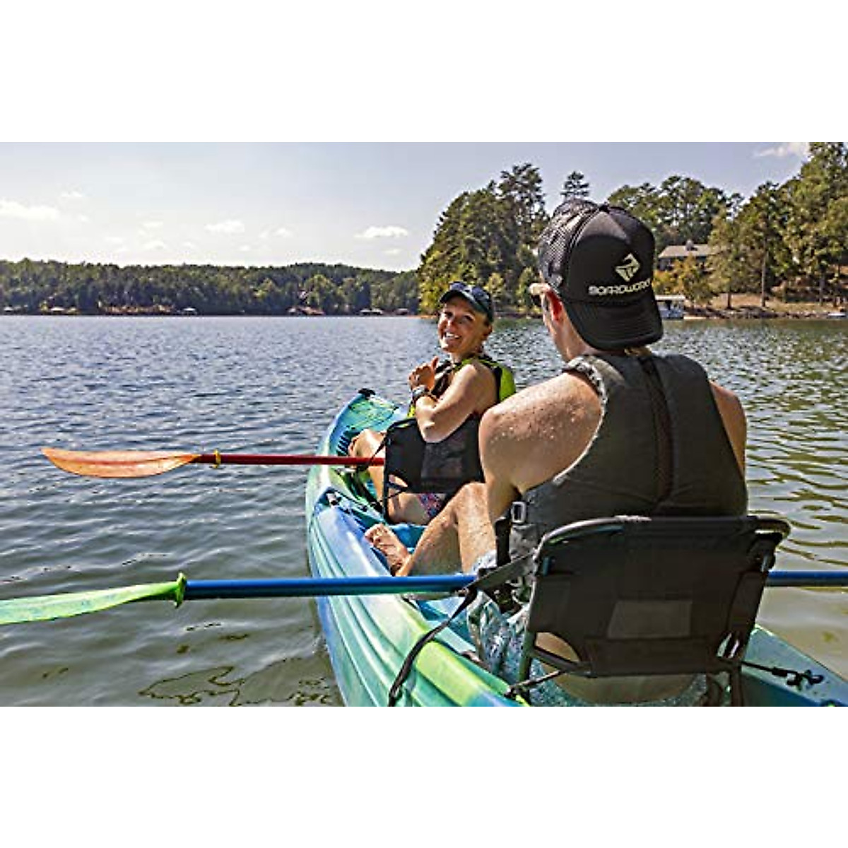 Perception Kayaks Perception Tribe 13.5 Sit on Top Tandem Kayak for All-Around Fun Large Rear Storage with Tie Downs, 13' 5"