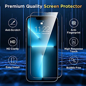 NatuBeau 3 Pack Compatible with iPhone 14 Pro Max Screen Protector 6.7", HD Clear Tempered Glass Screen Protector for iPhone 14 Pro Max, 9H Hardness, Scratch Resistant, Easy Install, Bubble Free, Case Friendly