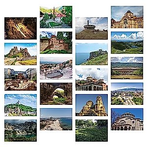 Dear Mapper Bulgaria Vintage Landscape Postcards Pack 20pc/Set Postcards From Around The World Greeting Cards for Business World Travel Postcard for Mailing Decor Gift
