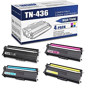 TN436 Compatible TN-436BK TN-436C TN-436Y TN-436M Super High Yield Toner Cartridge Replacement for Brother TN-436 HL-L8260CDW HL-L8360CDW DCP-L8410CDW MFC-L8610CDW Toner.(1BK+1C+1Y+1M)