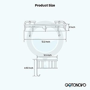 gotonovo Bathroom Shower Shelf Wall Mount Solid Brass Essential Shower Rack Single Pack One Layer Antique Brass Bathroom Shower Rack Basket Arm Mount Shower Storage