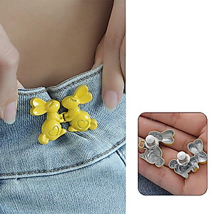 Tqyijhy Rabbit Tighten Waist Button For Women Skirt Pants Jeans Adjustable Waist Clip Metal Pins Clothing Accessories Waist Fasteners For Pants Pants Tightener For Waist Waist Adjuster For Pants