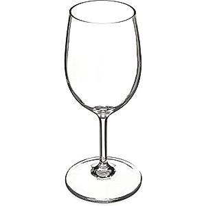 Carlisle FoodService Products 564507 Alibi Shatter-Resistant Plastic White Wine Glass, 8 oz., 6.94" Height, 2.75" width, 2.75" Length, Polycarbonate (Pc), Clear ,pack of 1