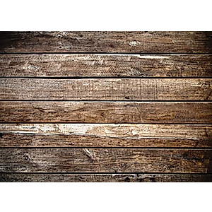 LYWYGG 7x5ft Photography Backdrop Brown Wood Backdrops Photography Wood Floor Wall Background Photographyers CP-172