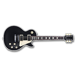 Black LES Style Guitar Shaped Sticker (Guitarist Electric Band Paul Rock Vinyl Decal for case, car Window or Laptop)