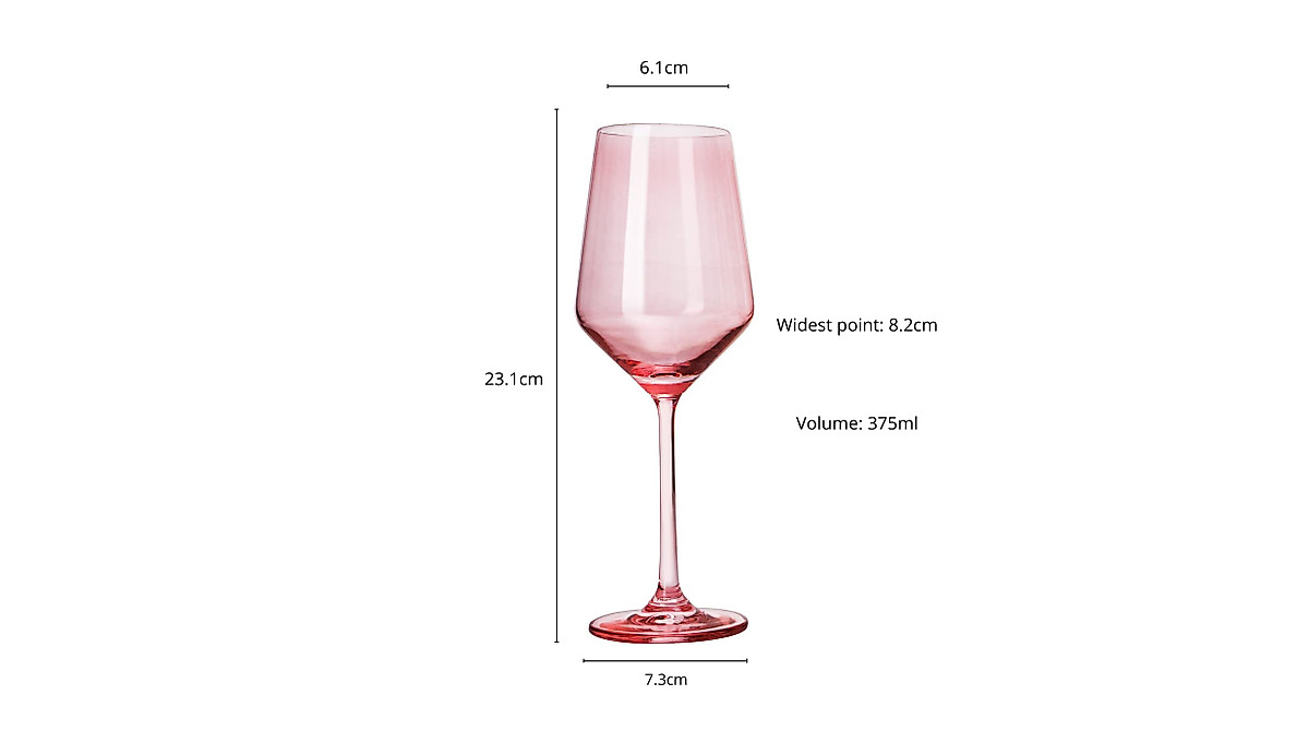 Elegant Red Rose Wine Glass Set with Italian Style Tall Stemmed Glasses