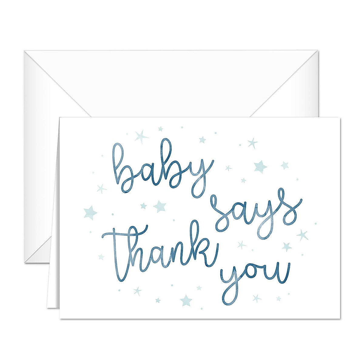 Starry Delight Thank You Cards / 24 Baby Shower Thank You Cards / 6 Night Sky Appreciation Greeting Card Designs / 3 1/2" x 4 7/8" New Baby Gratitude Note Cards/Made In The USA