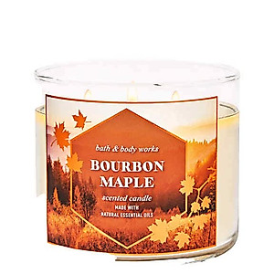 Bourbon Maple 3 Wick Candle 14.5 oz / 411 g [Made with Natural Essential Oils]