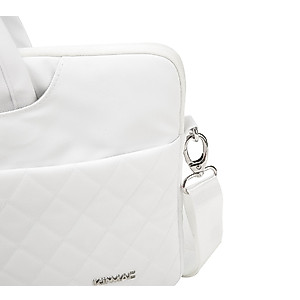 Kinmac White Embroider 360° Protective Laptop Shoulder Messenger Sleeve Briefcase case Bag For MacBook Pro/Air 13 inch,iPad Pro 12,MacBook 14 inch and 13 inch-14 inch Screen Laptop