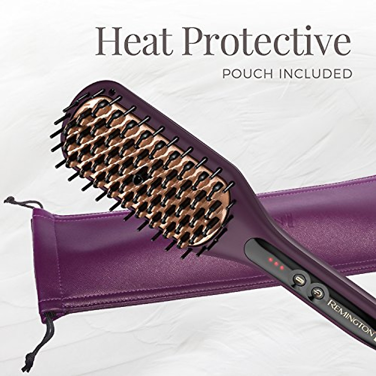 Remington Pro 2-In-1 Heated Straightening Brush with Thermaluxe Advanced Thermal Technology, Purple, CB7480SA