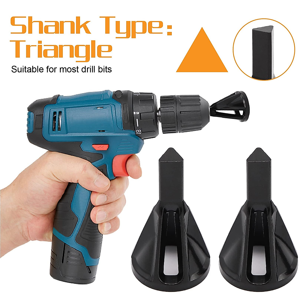 Taigoehua 2 Pack Deburring External Chamfering Tool Triangle Shank High Speed Stainless Steel Burr Removal Bit (Black)