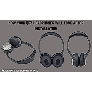 Replacement QC3 Ear Pads/On-Ear Ear Pads and V2 QC3 Headband pad/On-Ear Headband pad Cushion Compatible with Bose QuietComfort 3 (QC3) and Bose On-Ear (OE) Headphones (Black)