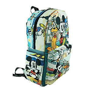 Disney Mickey Mouse Wondapop Deluxe Oversize Print Large 16" Backpack with Laptop Compartment - A19757