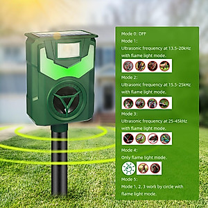 2024 Upgraded Ultrasonic Animal Repeller Outdoor,2 Pack Deer Repellent Devices Solar Animal Repeller with Motion Sensor Animal Deterrent to Scare Squirrel Coyote Raccoon Skunk Rabbit Out of Yard Farm