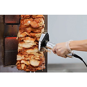 YOOYIST Electric Gyro Cutter, Professional Shawarma Doner Kebab Knife with 2 Blades, Stainless Steel Commercial Meat Cutter Machine for Shawarma