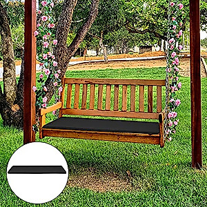 Nobranded Water-Resistant 47 x 16.5 x 2 Inch Outdoor Bench/Settee Cushion, Patio Furniture Swing Cushion - Black