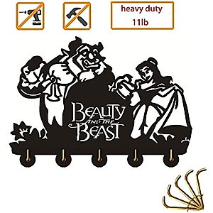 Beauty and The Beast Wall Key Rack Holder Wall Hooks Wall Hanger Coat Rack Keys Bags Clothes Multi-Purpose Hooks