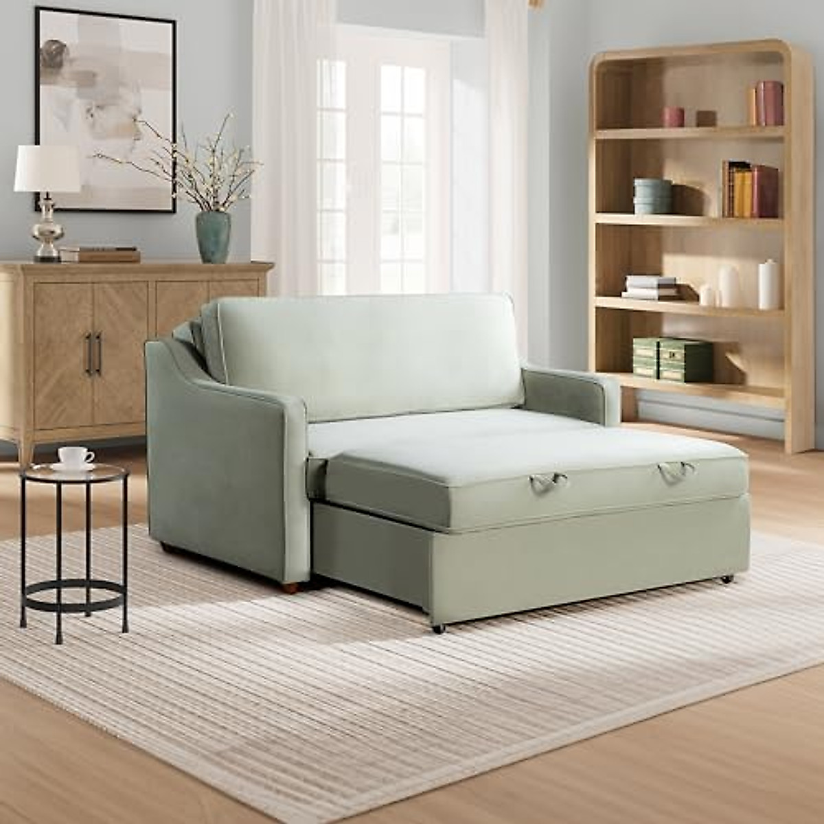 Serta Santa Cruz Convertible Loveseat, Sage