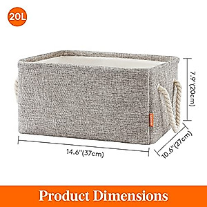 Lifewit 6 Pack 18L Storage Cubes (Light Grey), Bundle with 3 Pack 20L Storage Baskets (Grey)