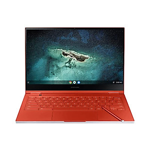 SAMSUNG Galaxy ChromeBook 13 Laptop 13.3" 4K UHD AMOLED Touchscreen (100% Adobe RGB, 100% DCI-P3) Intel Quad-Core i5 Processor 8GB RAM 256GB SSD Backlit Fingerprint USB-C ChromeOS Fiesta Red