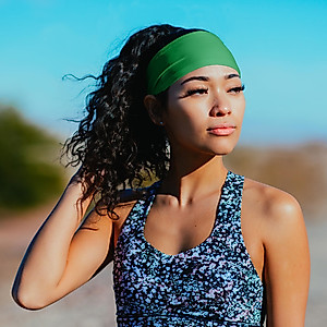 Suddora Workout Headband, Sports Headband for Women, Headband for Men Athletic, Lightweight, Stylish & Comfortable Spandex Headband for Running, Workout, Football, Cosplay & Costumes (Green)