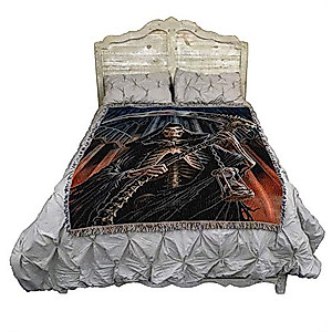 Pure Country Weavers Final Verdict Grim Reaper Blanket by Anne Stokes Gothic Collection - Gift Fantasy Tapestry Throw Woven from Cotton - Made in The USA (72x54)
