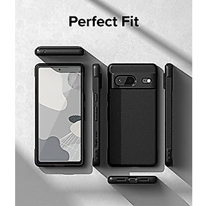 Ringke Onyx [Anti-Fingerprint Technology] Compatible with Google Pixel 7 Case 5G, Shockproof Rugged Heavy Duty Non-Slip Flexible Smudge Proof Cover - Black